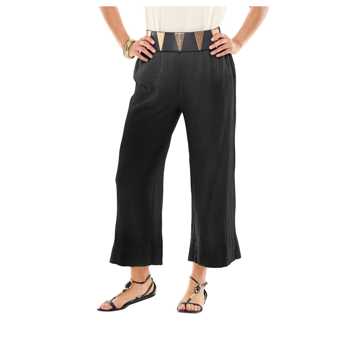Paula Gauze Pants: Cropped with Side Slit – Blooming Boutique