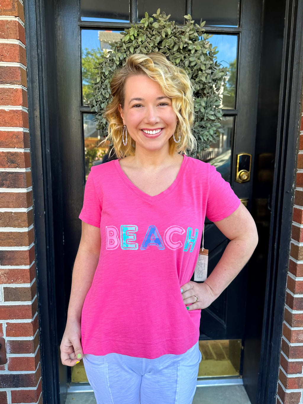 Escape by Habitat Watermelon Beach V-neck Tee – Blooming Boutique
