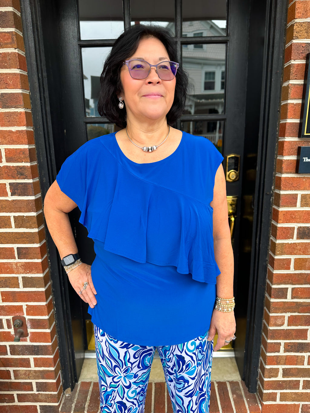 Tango Mango Blue Ruffle Top – Blooming Boutique