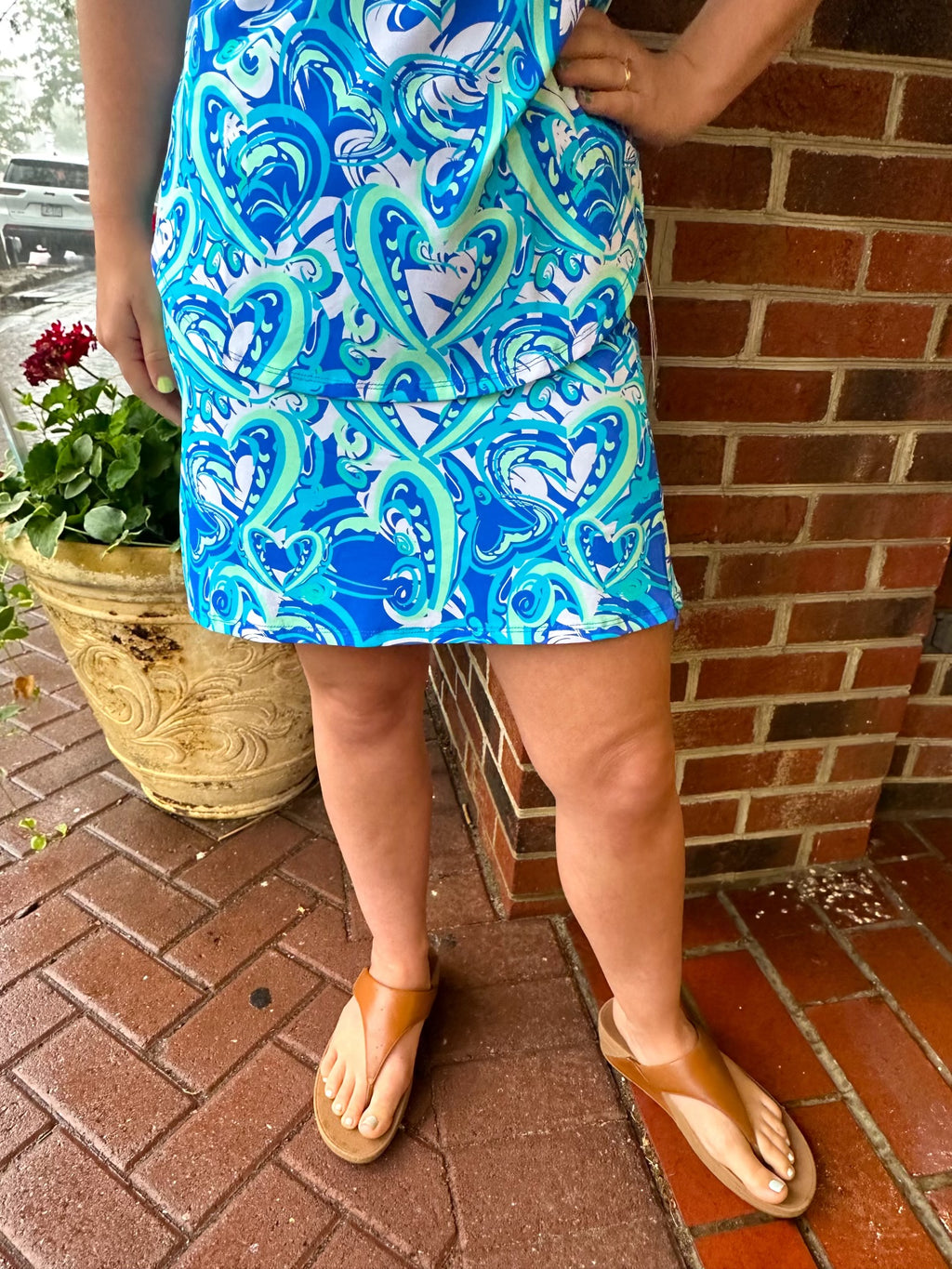 Lulu B Blue Hearts Zip Skort – Blooming Boutique