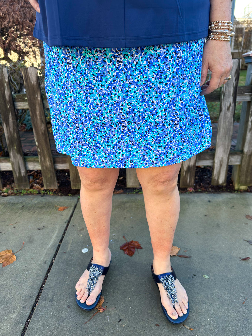 Beachtime by Lulu B Blue Floral Multi 2-Pocket Skort – Blooming Boutique