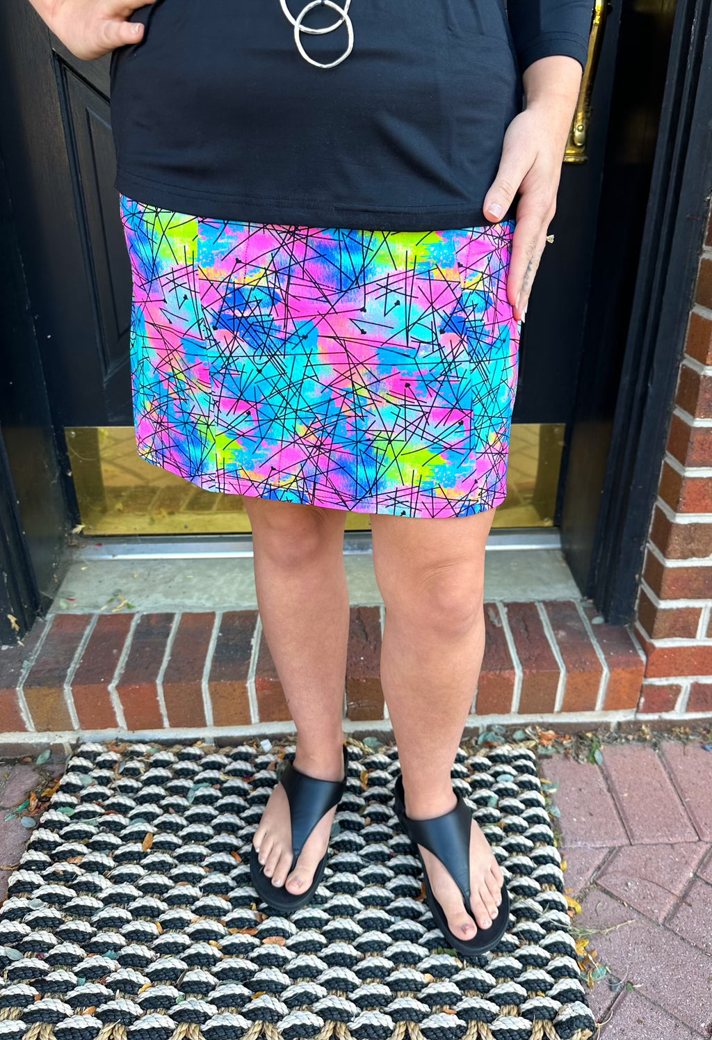 Beachtime by Lulu B Multi Splatter Multi 2-Pocket Skort – Blooming Boutique