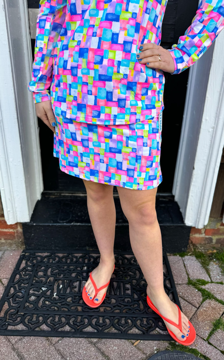 Beachtime by Lulu B Kaleidoscope Multi 2-Pocket Skort – Blooming Boutique