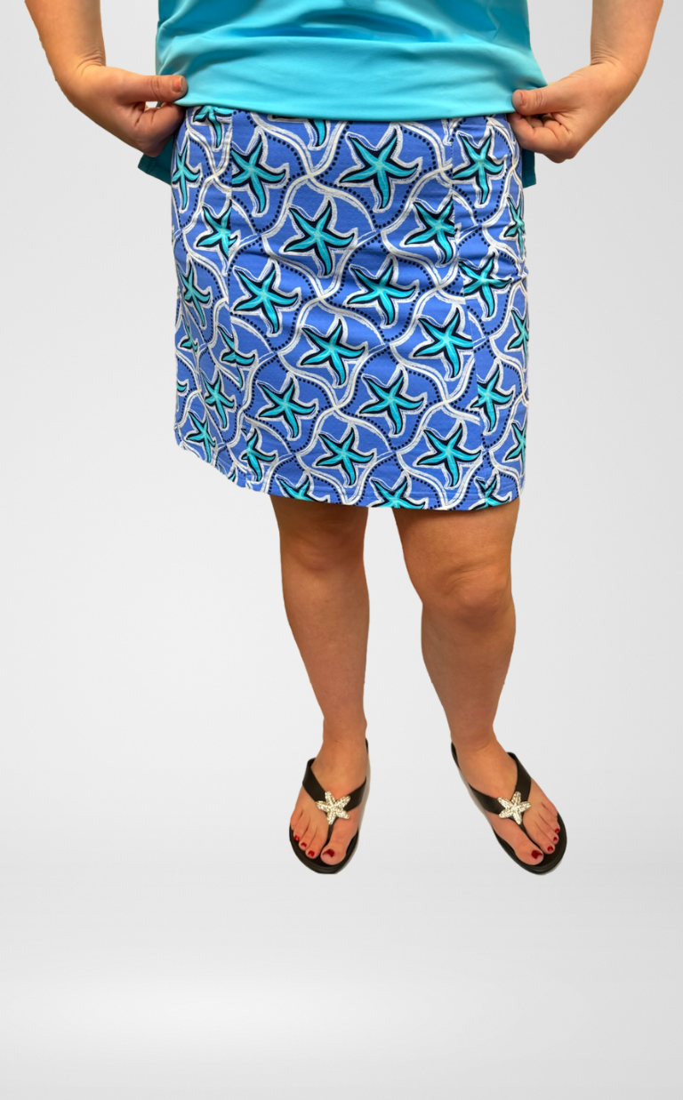 Beachtime by Lulu B Starfish Blues 2-Pocket Skort – Blooming Boutique