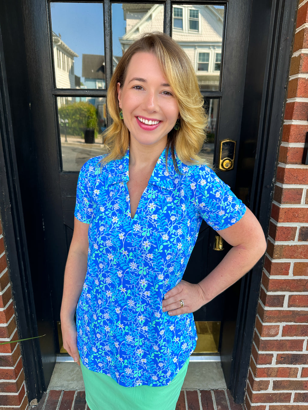 Lulu B Spring Daisy Short Sleeve Collar Top – Blooming Boutique