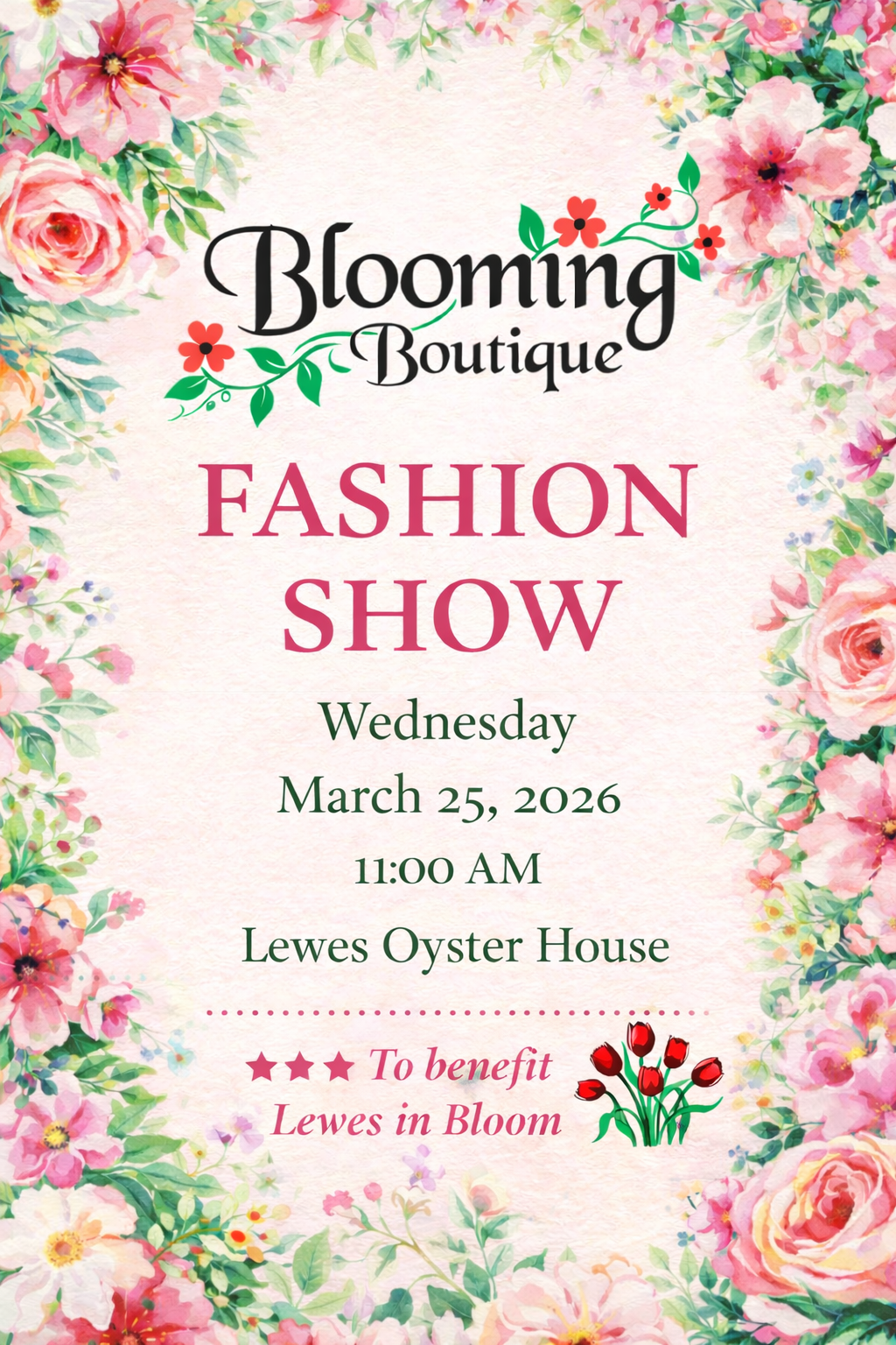 Fashion Show Ticket March 2026 – Blooming Boutique