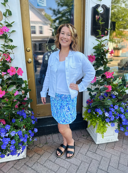 Beach Time by Lulu-B Periwinkle Vine Skort – Blooming Boutique