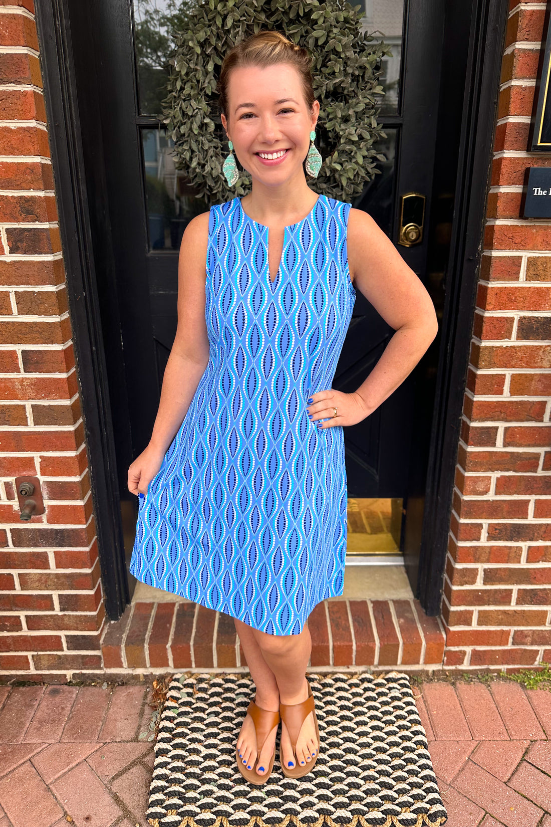 Lulu B Blue Dots UPF 50+ Open Cut Dress – Blooming Boutique