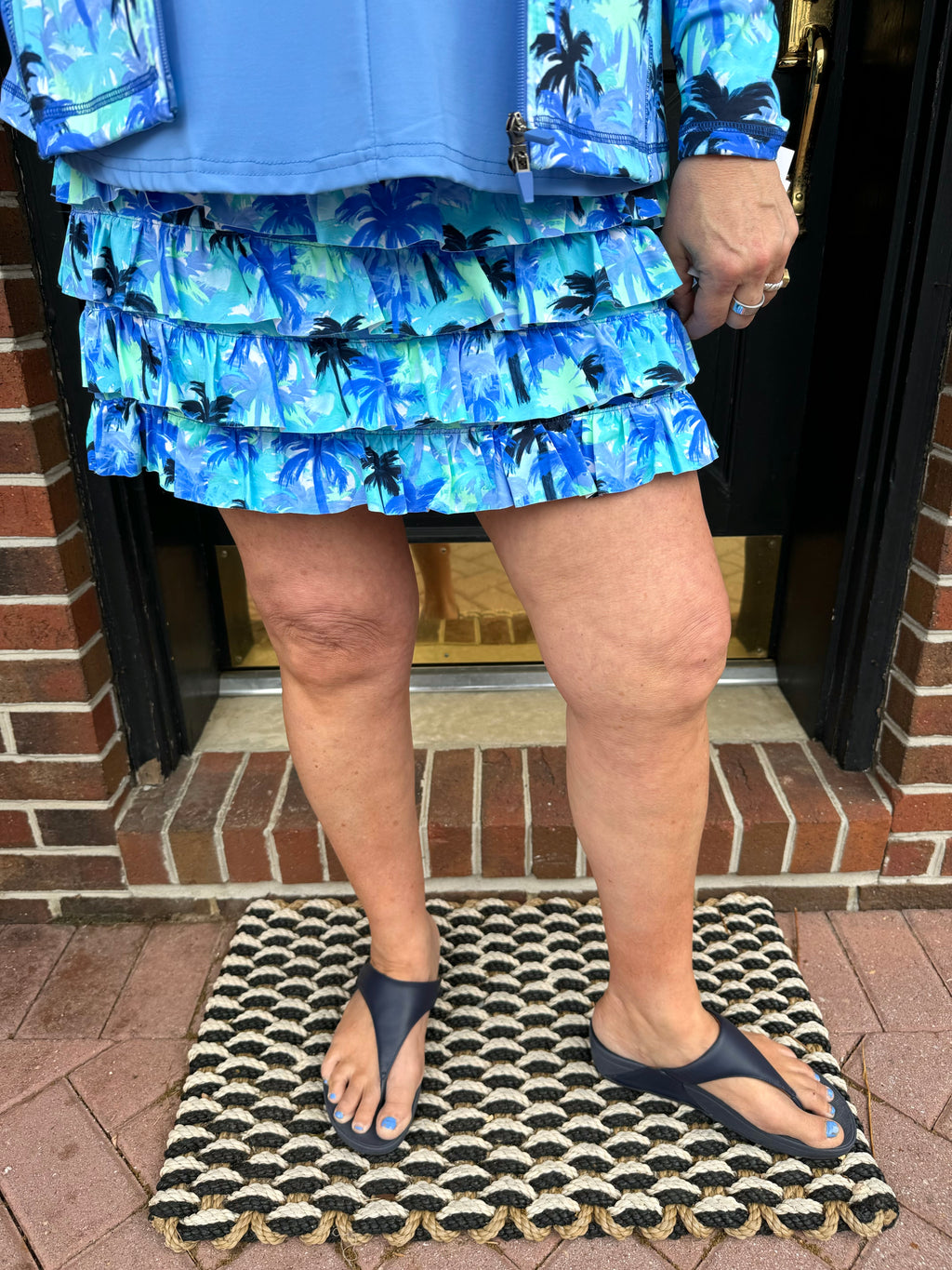 Lulu B Blue Palm Tree Cha Cha Skort – Blooming Boutique