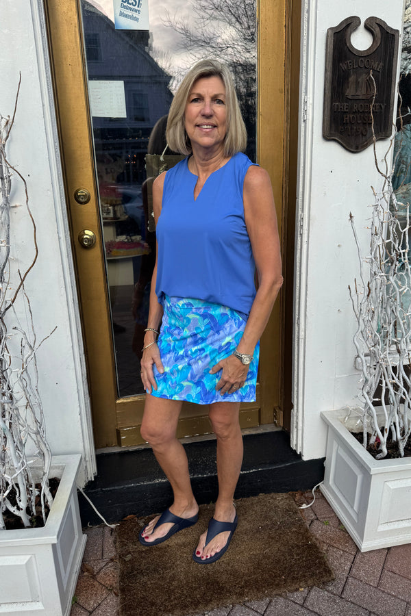 Lulu B Bright Periwinkle Sleeveless Key Hole Top – Blooming Boutique