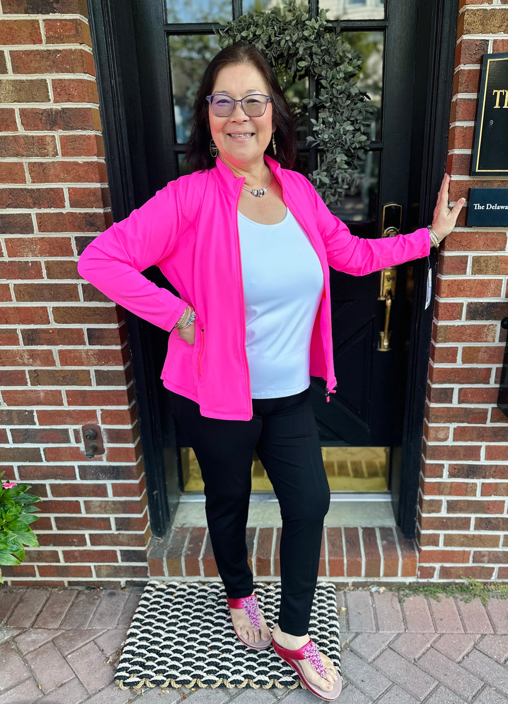 Lulu B Hot Pink Full Zip Jacket – Blooming Boutique
