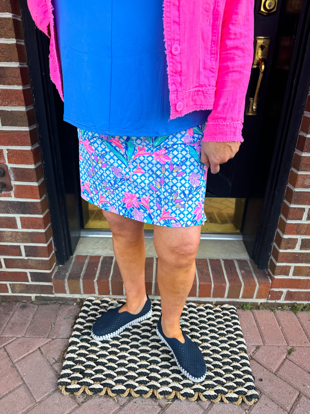 Lulu B Trellis Floral Zip Skort – Blooming Boutique