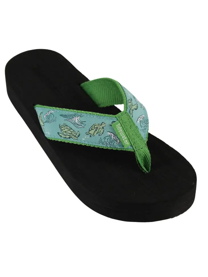 Tidewater Boardwalk Flip Flops Swimming Sea Turtle – Blooming Boutique